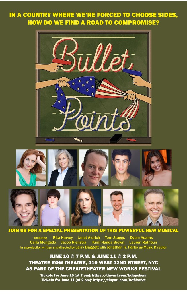 Broadway alum, Janet Aldrich, on “Bullet Points” – Drama Queens, a five ...